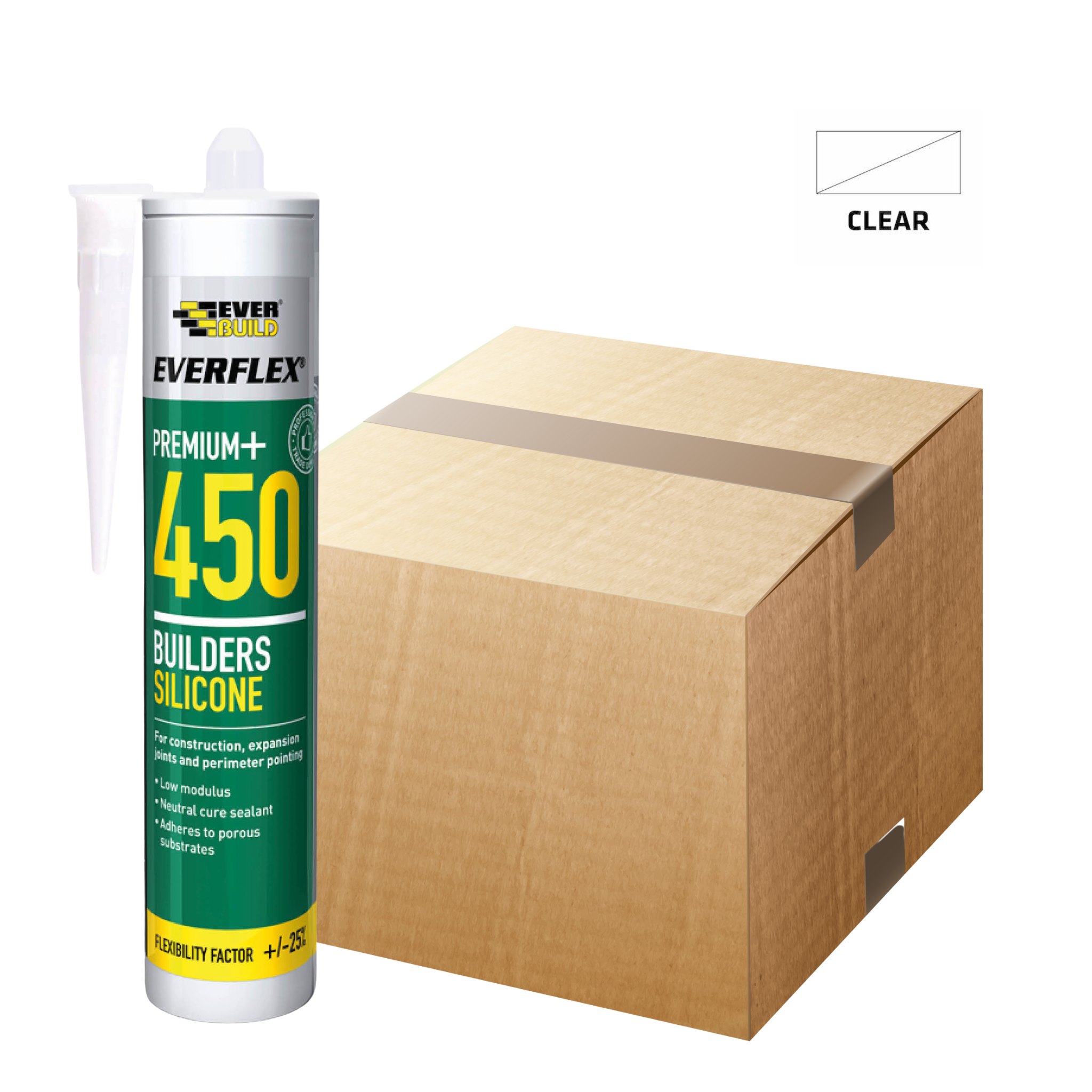 Premium 450 Builders Silicone 300ml Clear (Box Of 25) | FixTrade.co.uk