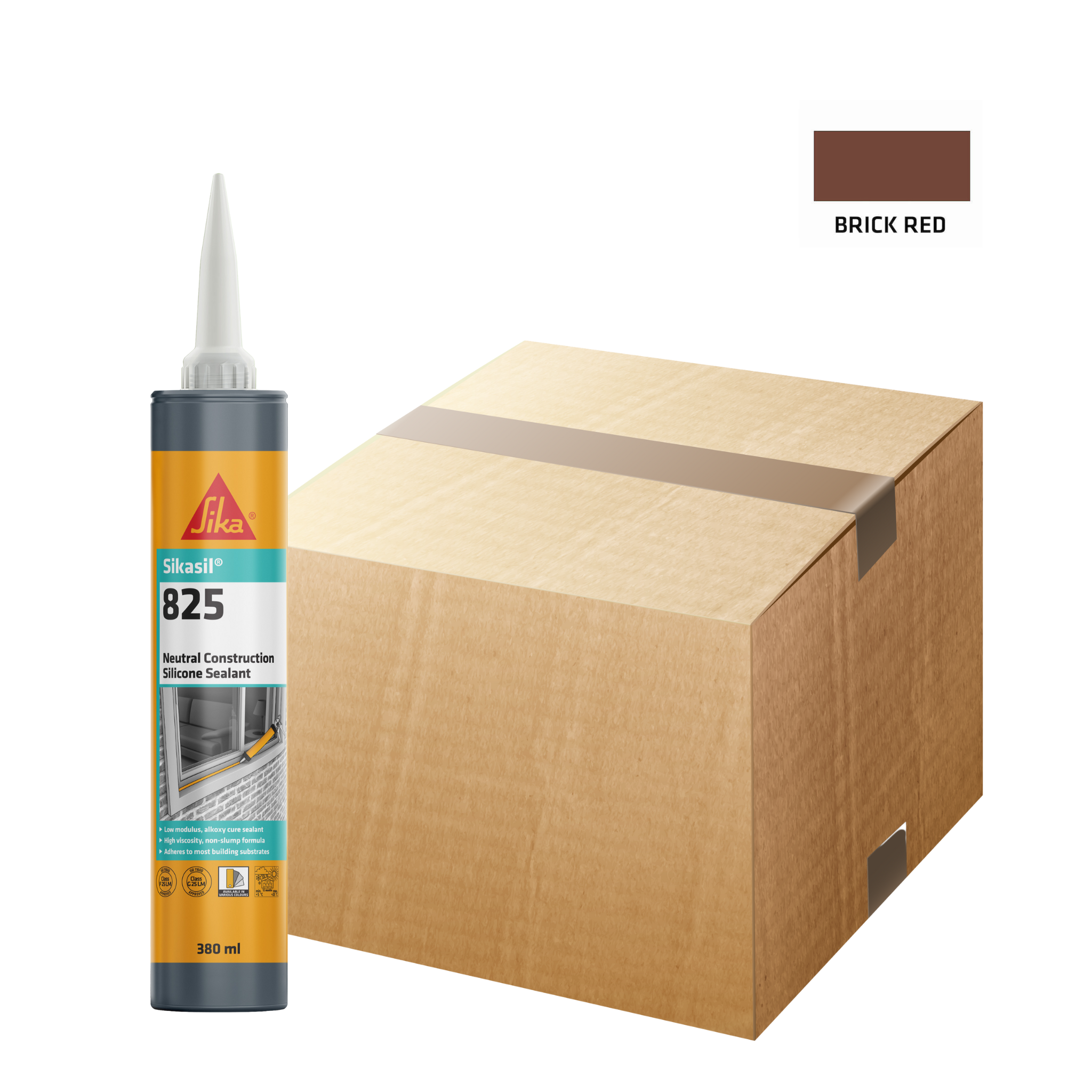 EverBuild Silicone 825 - 380ml Brick Red (Box Of 25) | FixTrade.co.uk