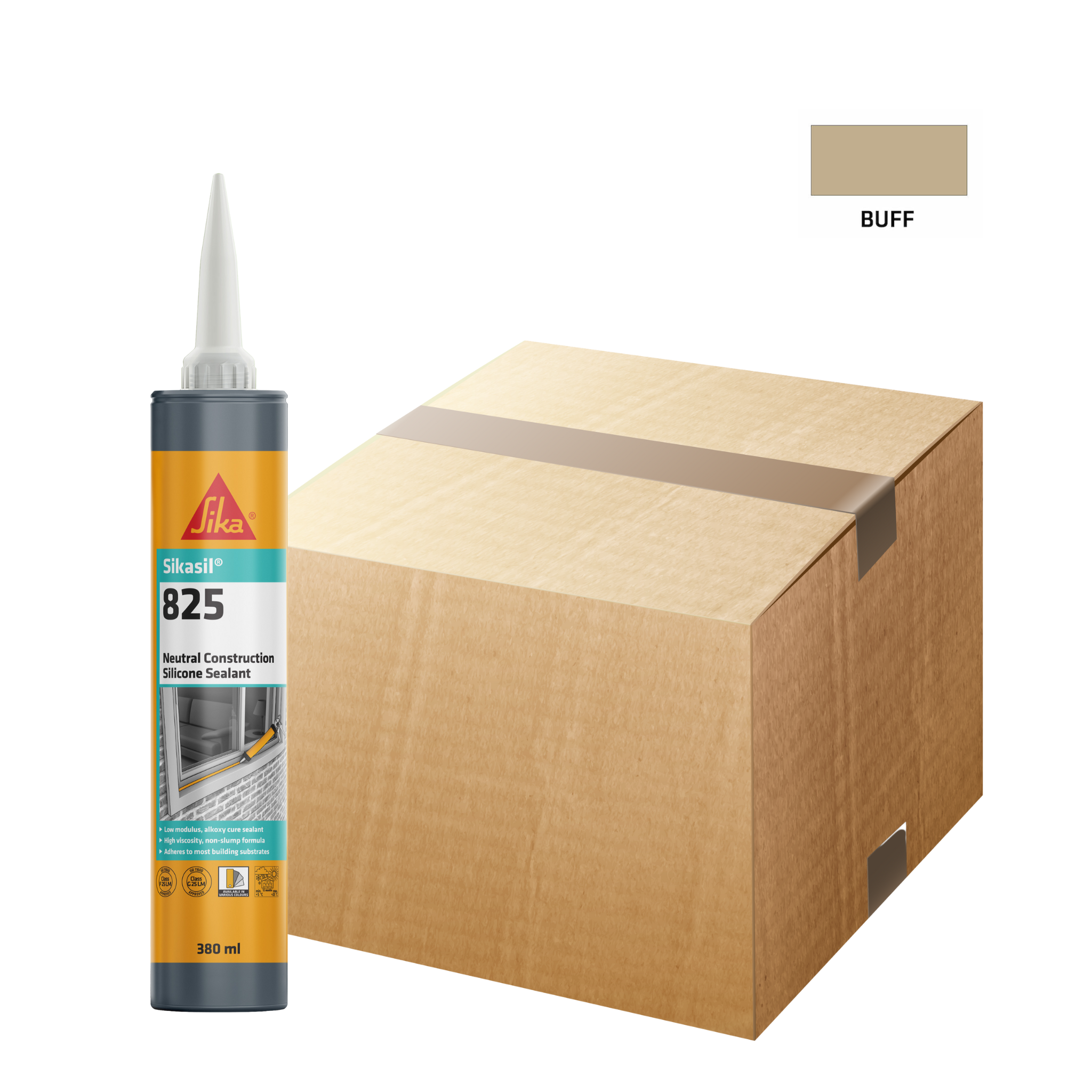 EverBuild Silicone 825 - 380ml Buff (Box Of 25) | FixTrade.co.uk