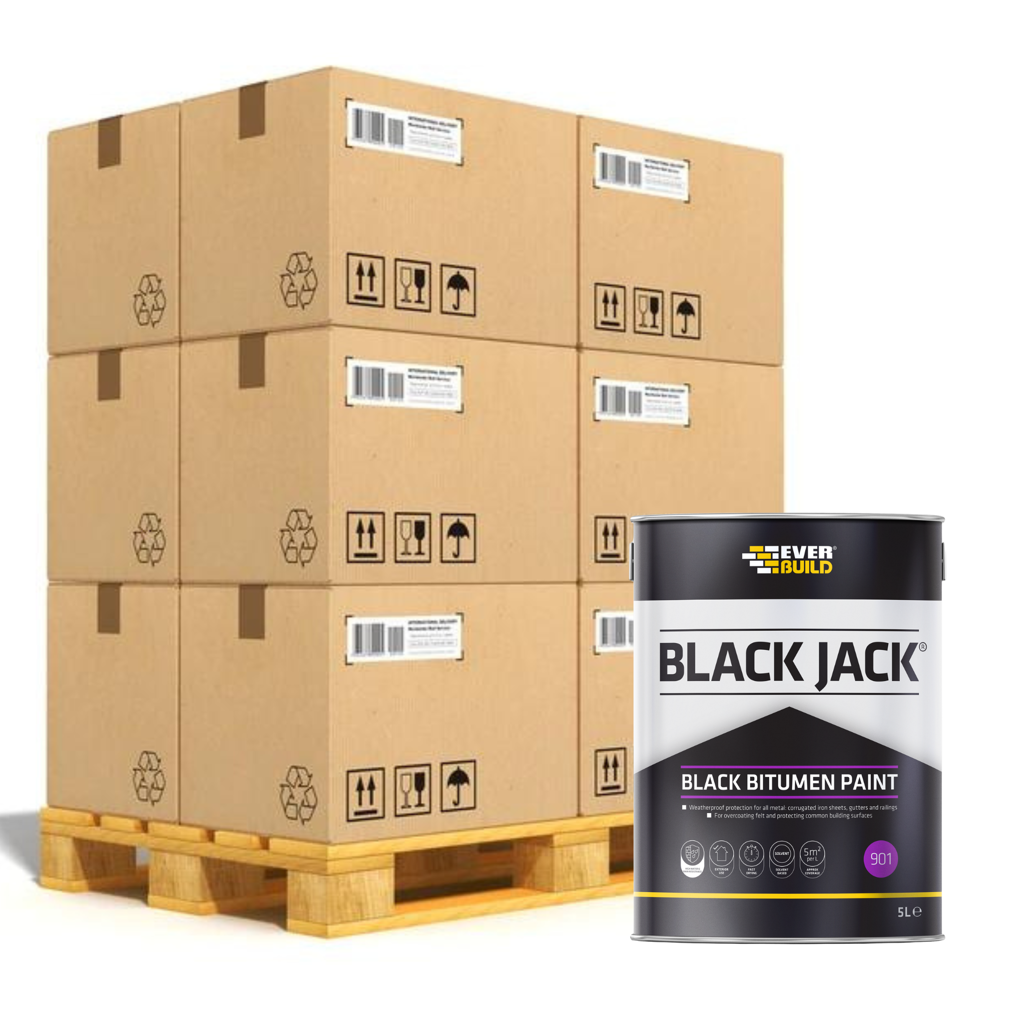 EverBuild 901 Black Jack - Black Bitumen Paint - 5 Litre (Pallet Deal ...