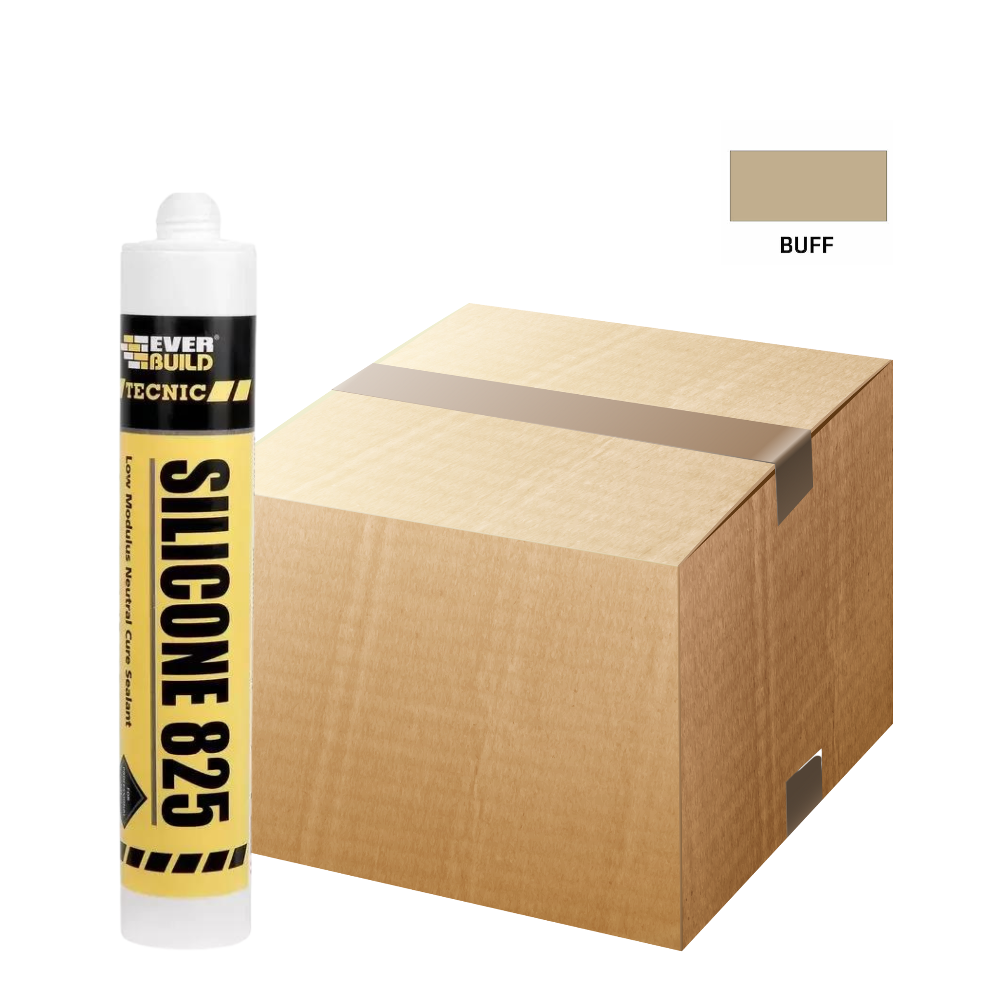 Everbuild Silicone 825 - 380ml Buff (Box Of 25) | FixTrade.co.uk