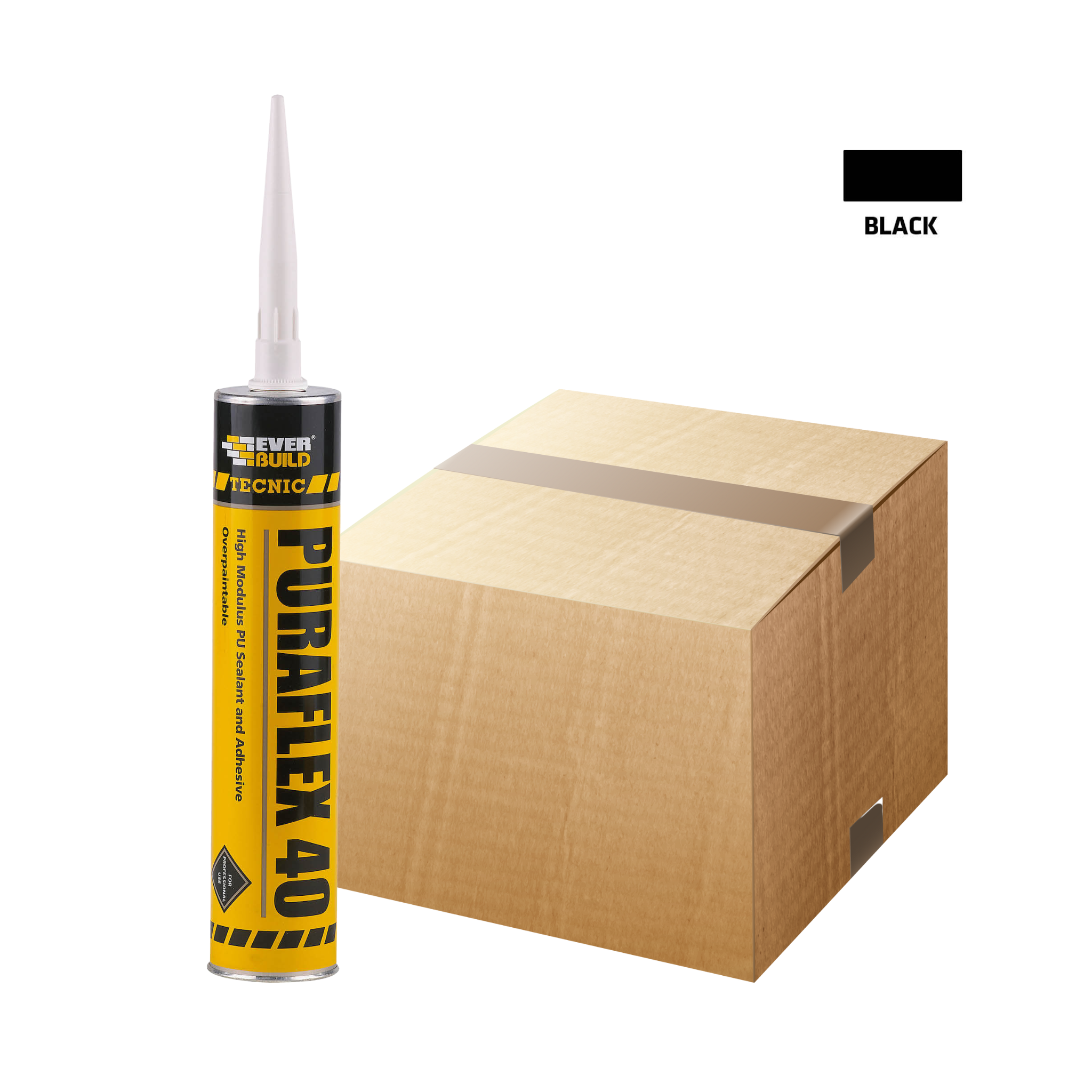 Puraflex 40 High Modulus PU Sealant & Adhesive 300ml Black (Box Of 12 ...